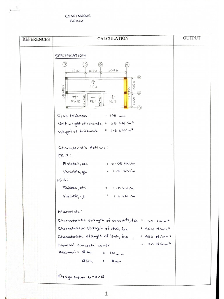 Continuous Beam Design Calculations | PDF | Building Technology | Civil ...