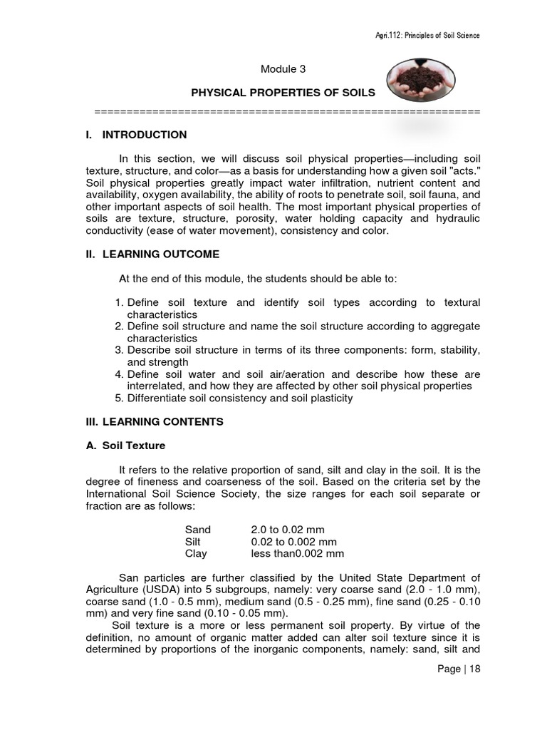 Module 3 Physical Properties of Soils | PDF | Soil | Loam