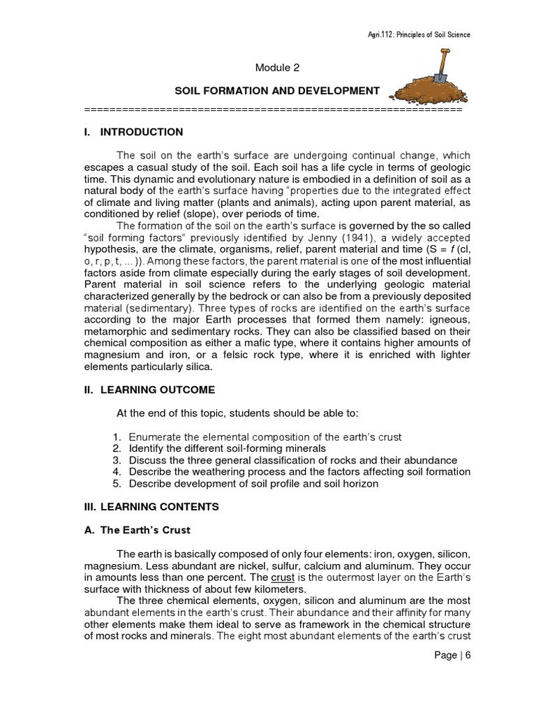 Module 2 Soil Formation and Development | PDF | Rock (Geology) | Soil