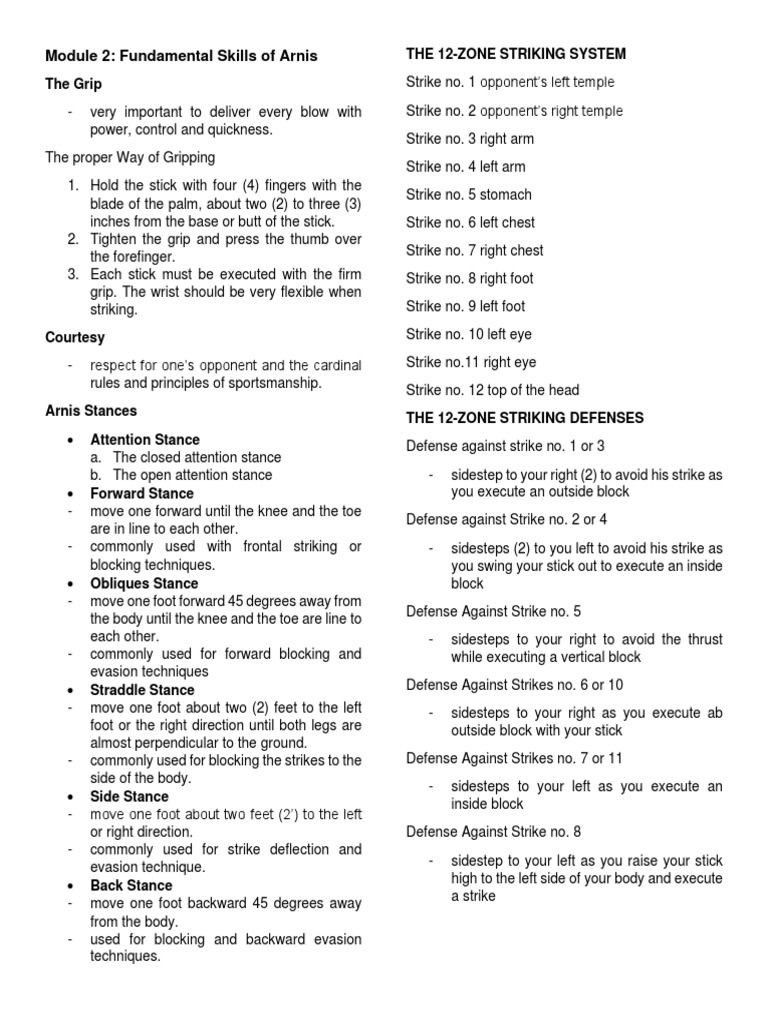 PE Arnis/Sinawali Reviewer | PDF | Individual Sports | Combat Sports