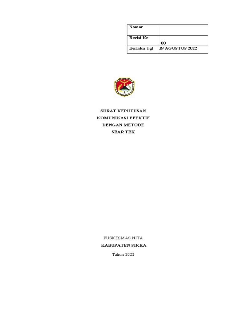 SK Kapus TTG Komunikasi Efektif Sbar TBK | PDF