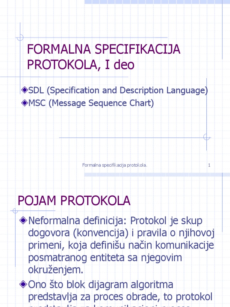 Formalna Specifikacija Protokola - SDL, MSC | PDF
