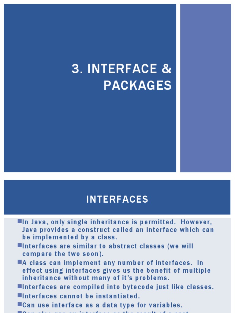 Interfaces And Packages Pdf Class Computer Programming Method Computer Programming 