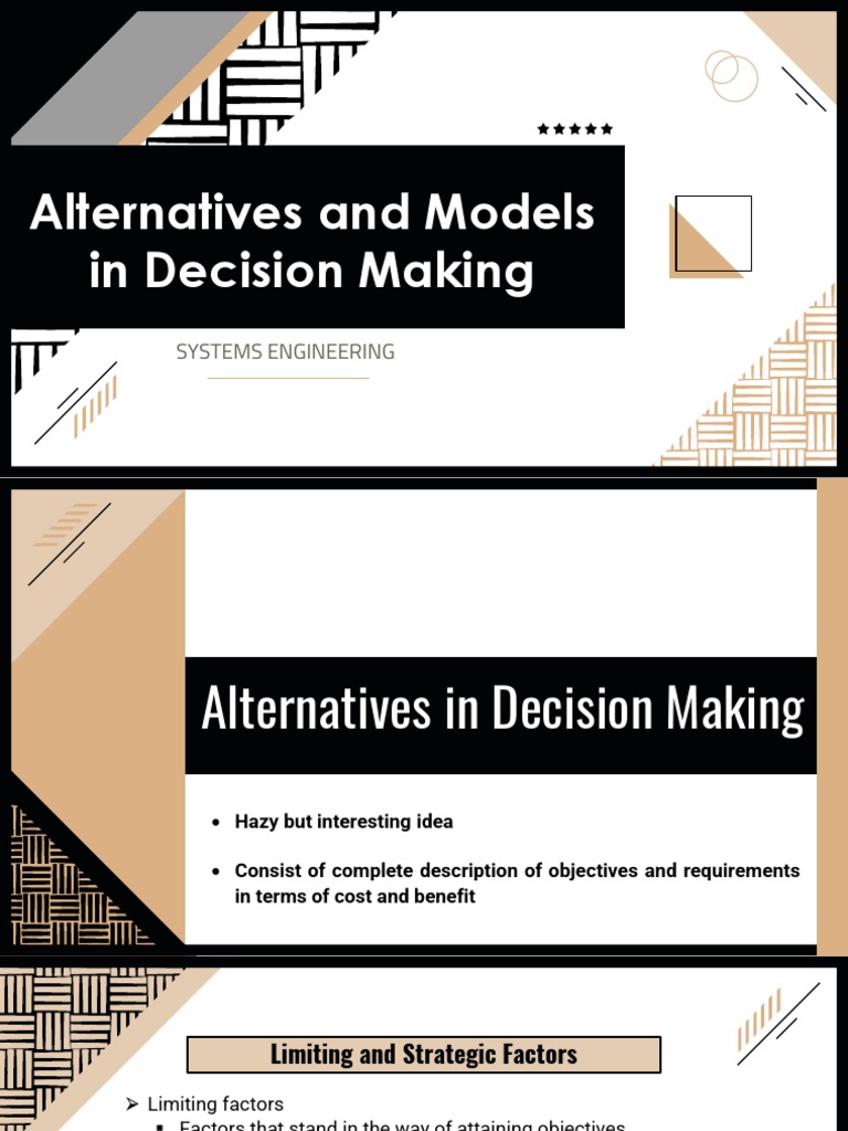 Alternatives and Models in Decision Making | PDF | Decision Making | Risk