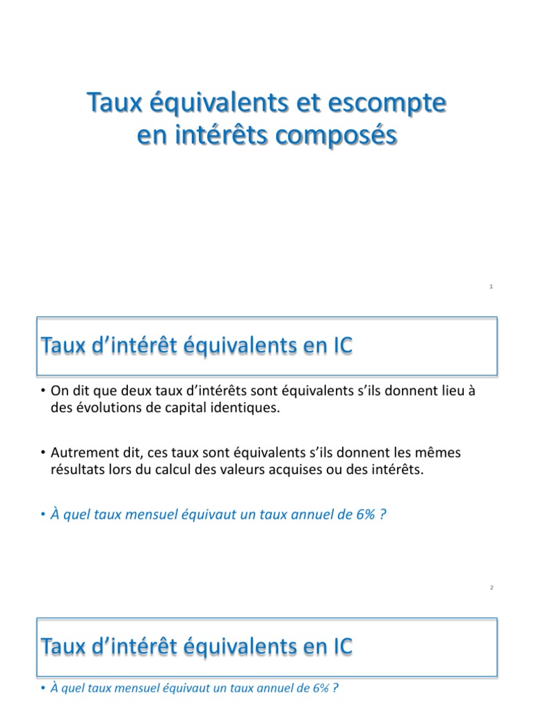 IC Taux-Escompte | PDF | Crédit | Finance et gestion monétaire