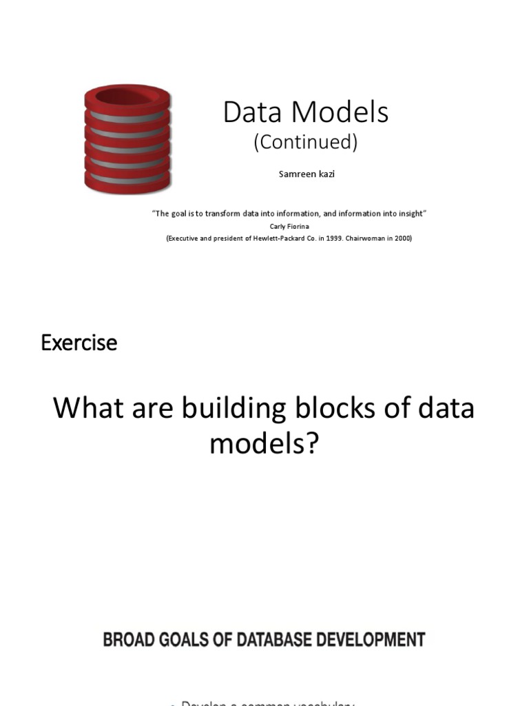 Lecture 3 Pdf Databases Data Model