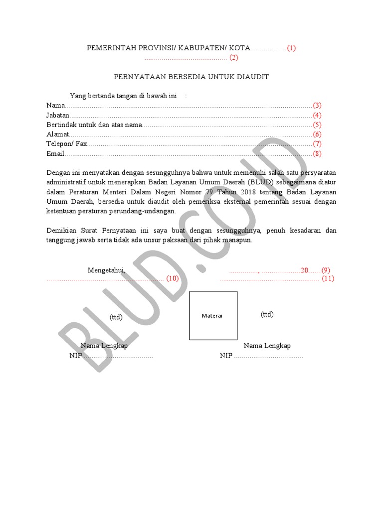 Statement of Willingness to be Audited | PDF