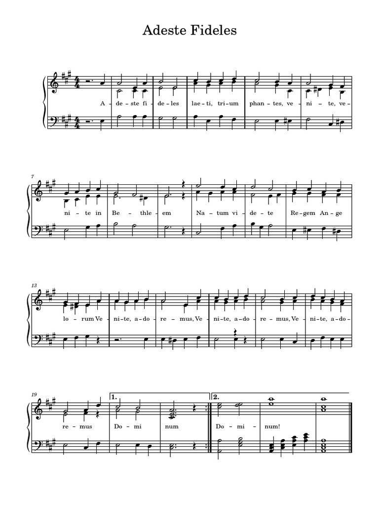 Adeste Fideles Sheet Music | PDF