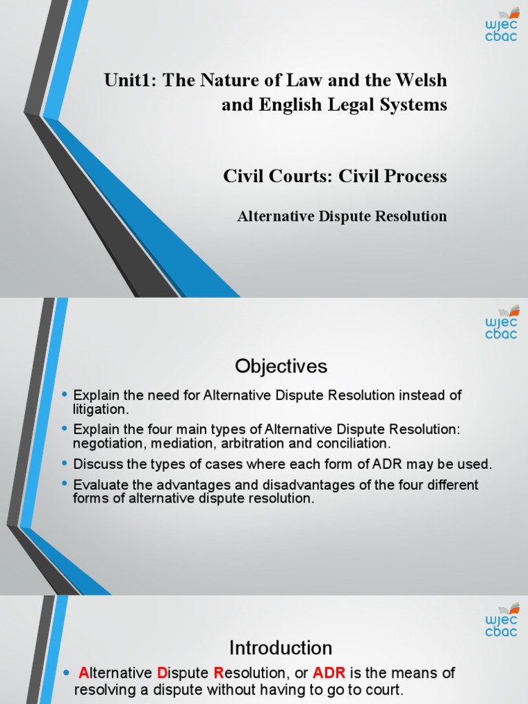Adr - Wjec | Download Free PDF | Alternative Dispute Resolution | Mediation