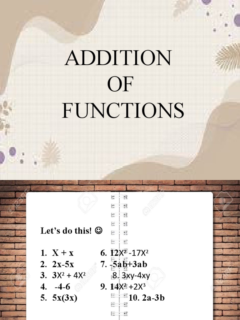 Addition of Functions 2 | PDF | Teaching Methods & Materials