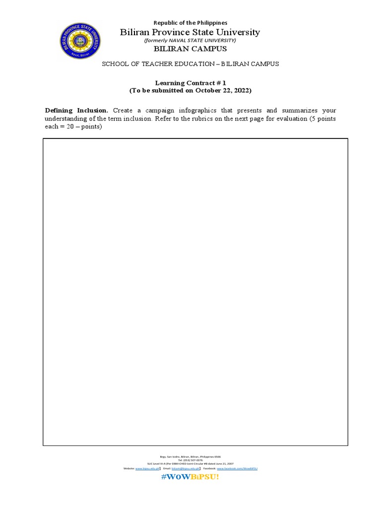 Learning Contract FSE Supplemental 2 | PDF | Infographics | Pedagogy