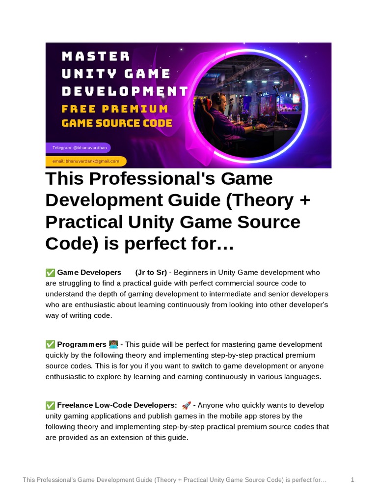Unity 3d Game Development For Beginners Pdf Class Computer Programming Method Computer 