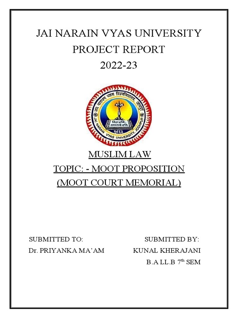 Muslim Matrimonial Moot Case | PDF | Marriage | Wife