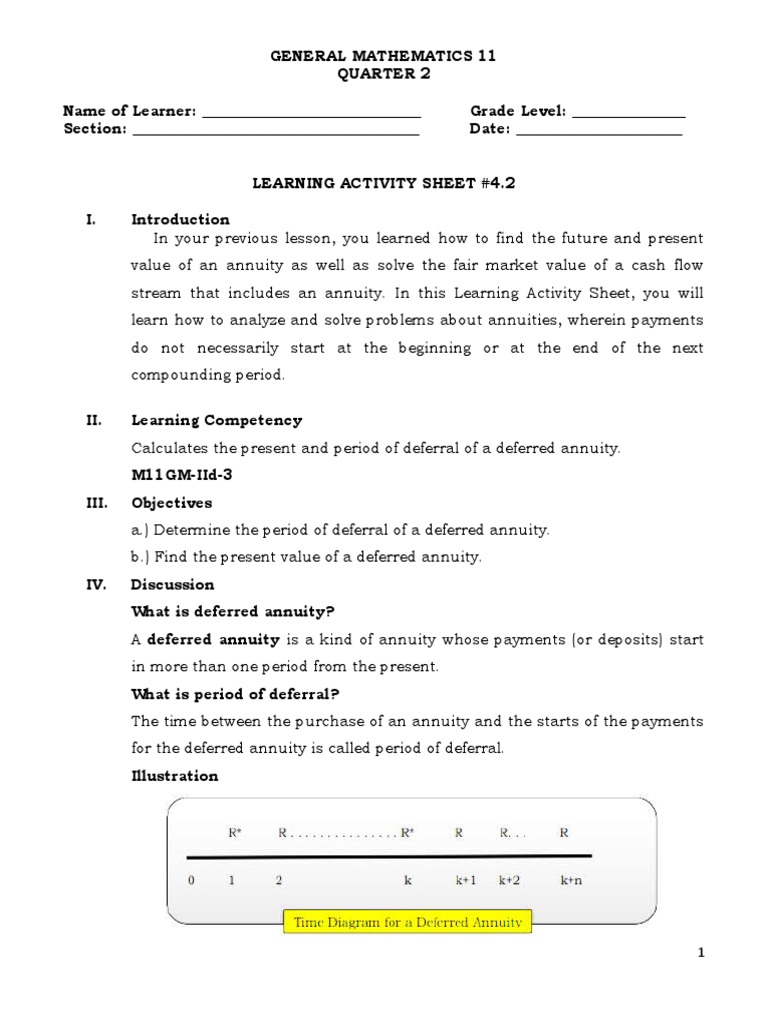 General Mathematics 11 Q2 WK4.2 1final 1 | PDF | Present Value ...