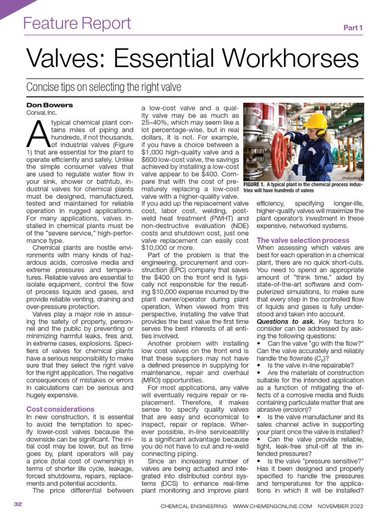 Selecting the Right Valve: A Guide to Evaluating Valve Options for ...