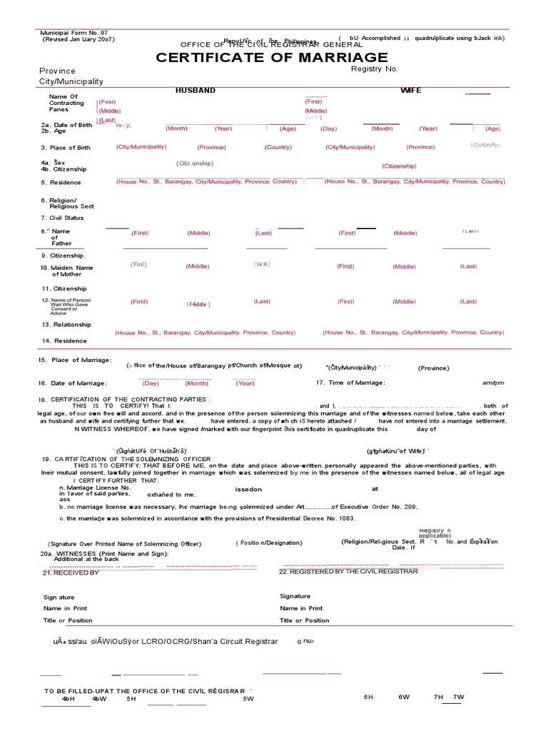 Certificate of Marriage | PDF | Affidavit | Marriage