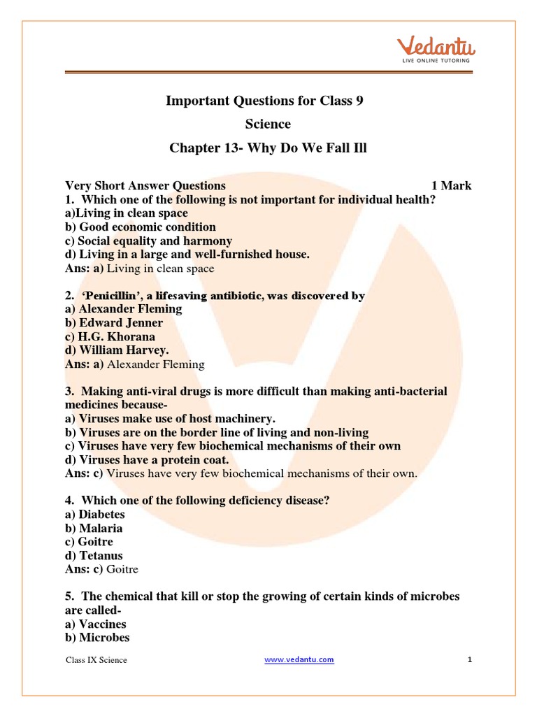 Important Questions For CBSE Class 9 Science Chapter 13 | PDF ...