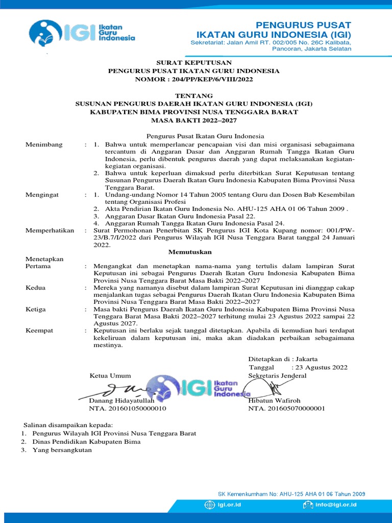 204-SK PD Bima | PDF