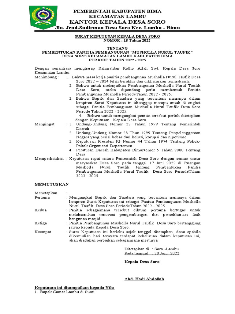 SK & Proposal Nurul Taufik | PDF