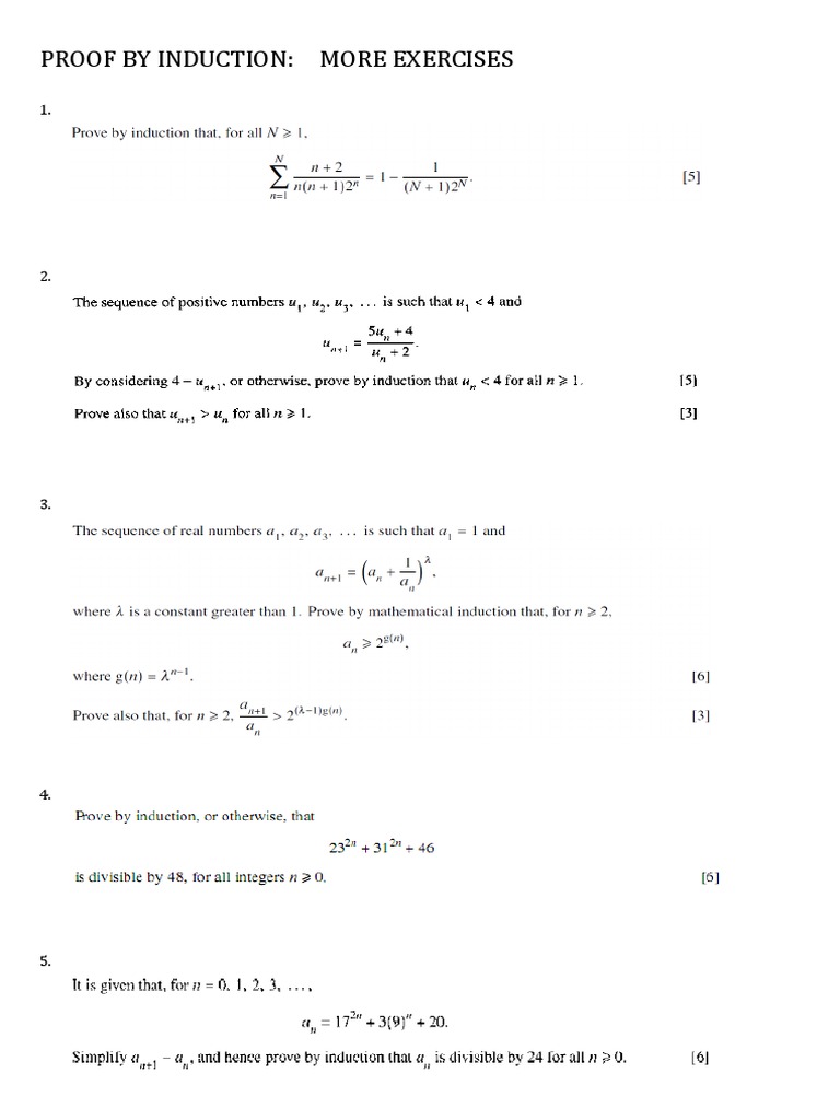 Proof By Induction More Exercises Pdf Group Theory Logical Consequence