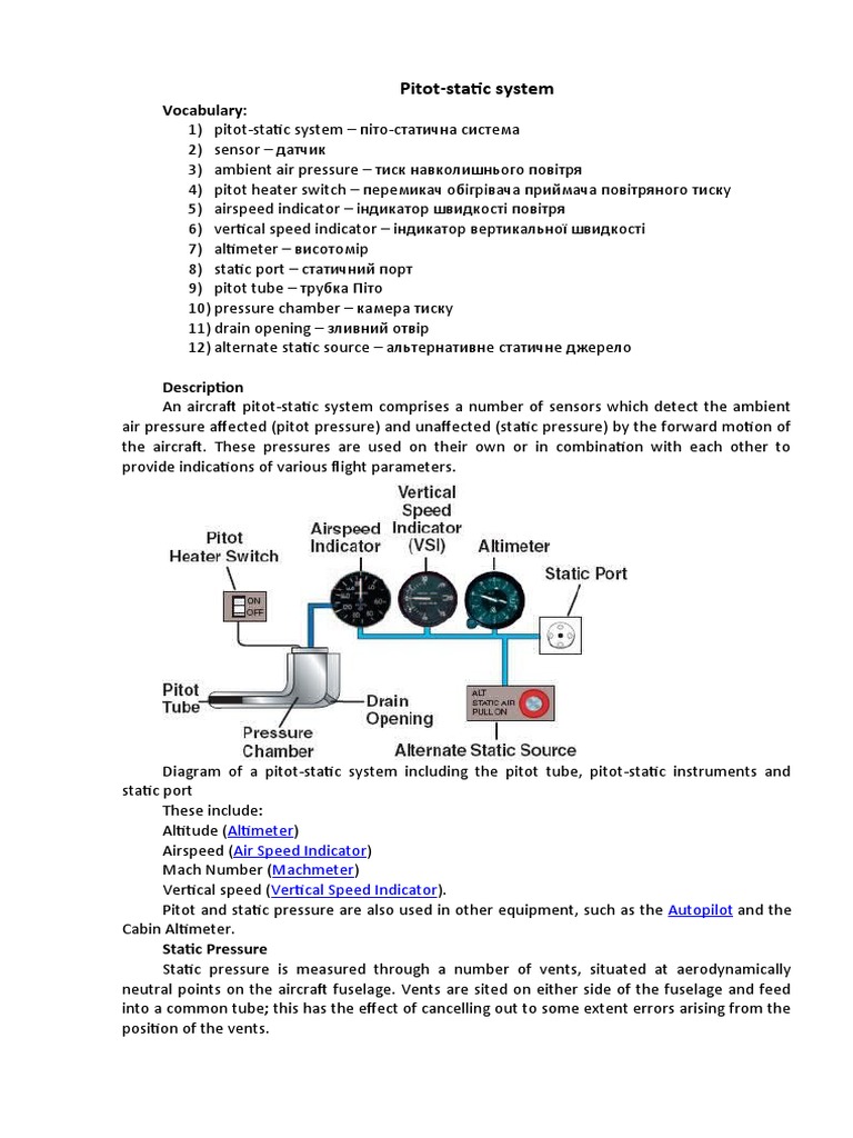 Overview of Pitot-Static Systems | PDF