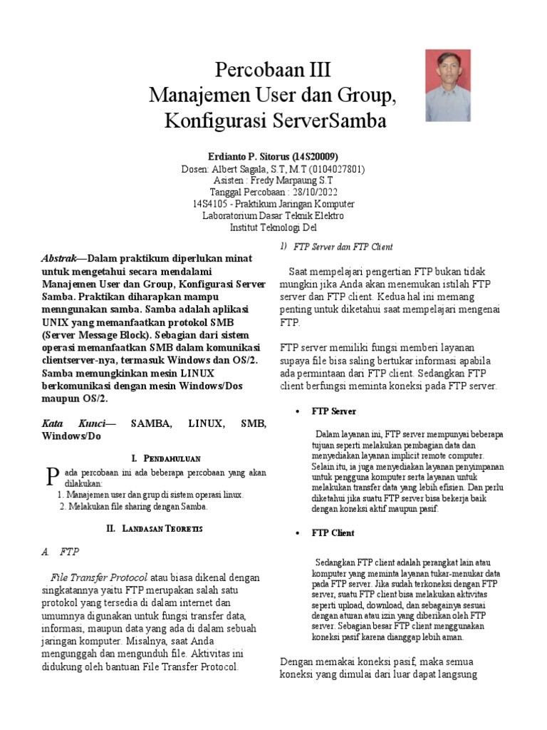 Laporan - Modul3 - PrakJarkom1 - 14S20009 - Erdianto Sitorus | PDF