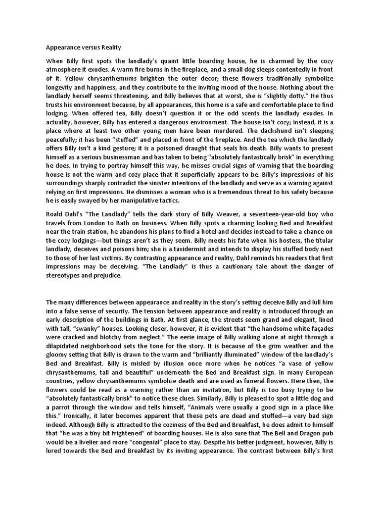 Appearance Versus Reality | PDF | Landlord