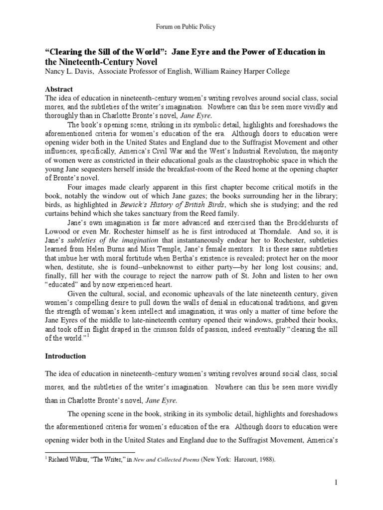 Power of Education | PDF | Jane Eyre