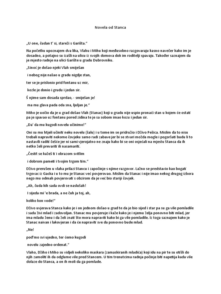 Novela Od Stanca | PDF