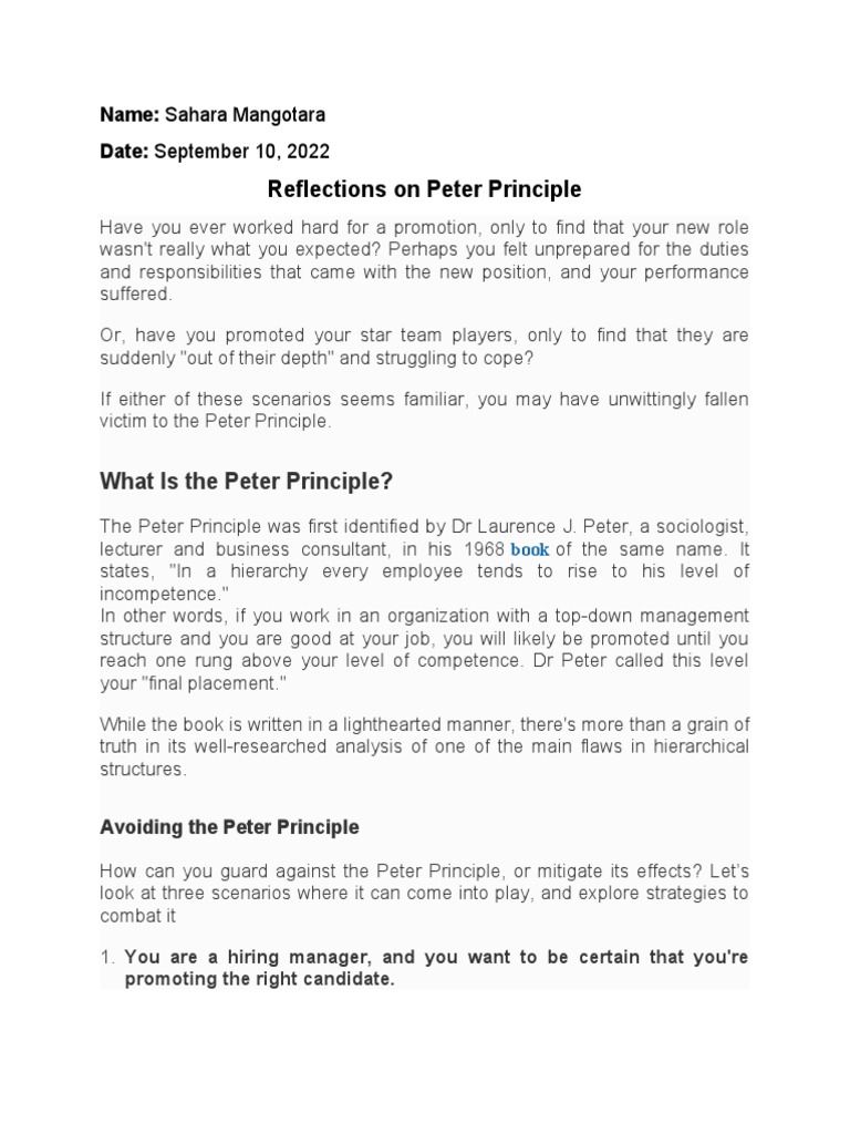 Peter Principle | Download Free PDF | Cognition | Psychology