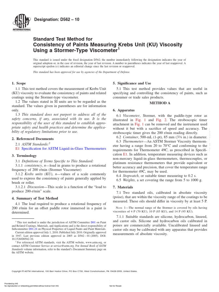 Astm D562 - 2010 | PDF | Thermometer | Viscosity