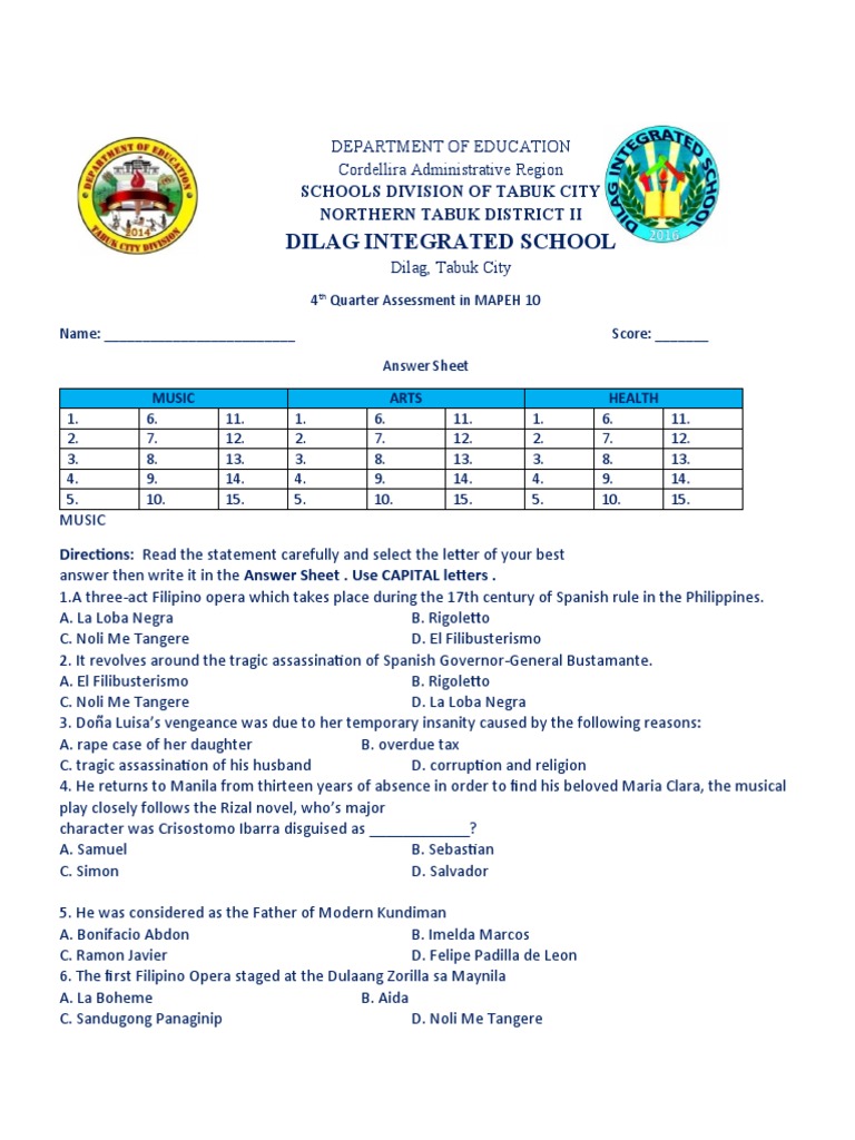4TH Quarter Assessment | Download Free PDF | Health Professional ...
