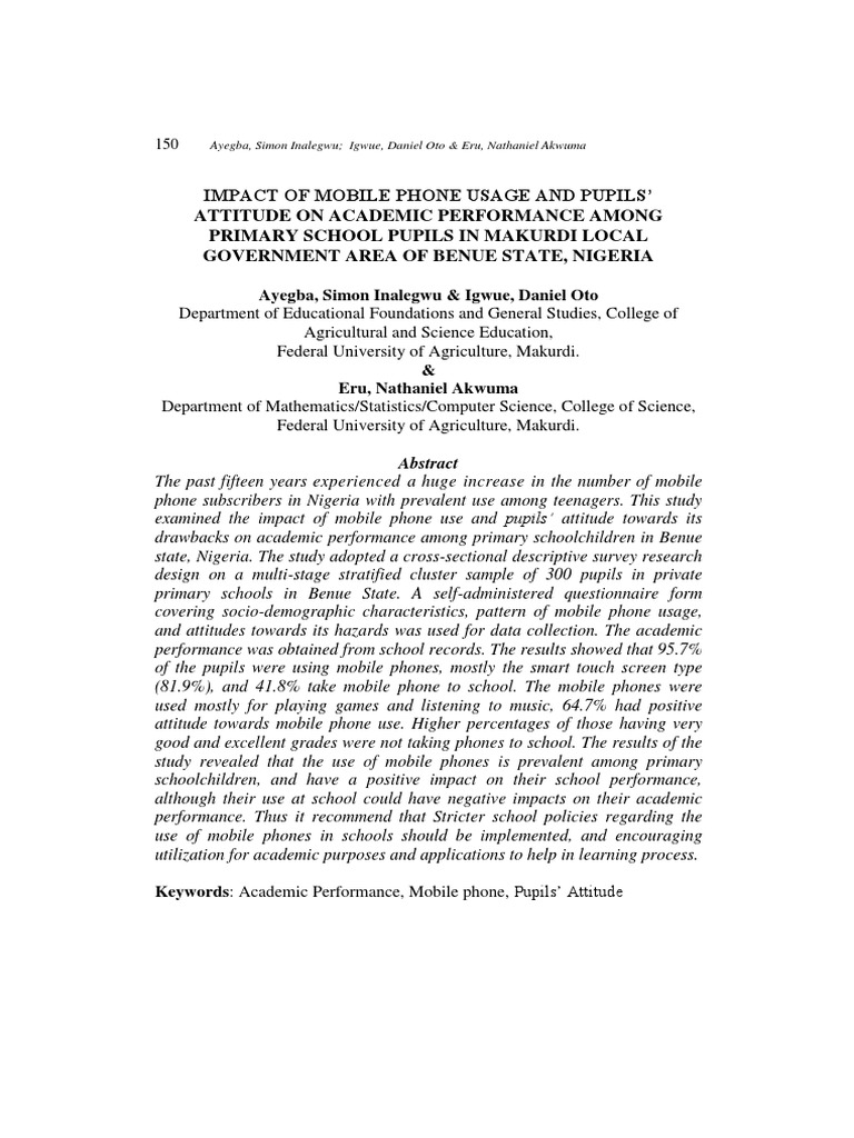 Mobile Phone Impact on Primary Pupils | PDF | Sampling (Statistics ...