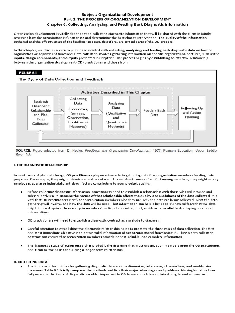 Chapter 6 - Collecting - Org Dev | PDF | Organization Development | Statistics