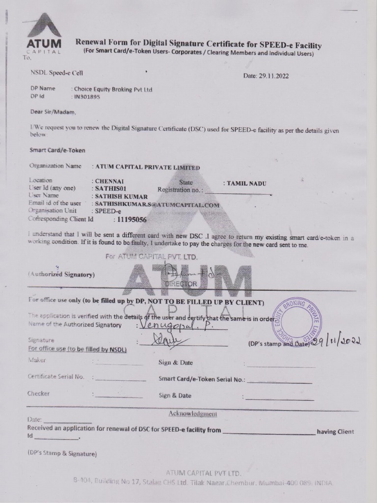 NSDL Speed DSC | PDF