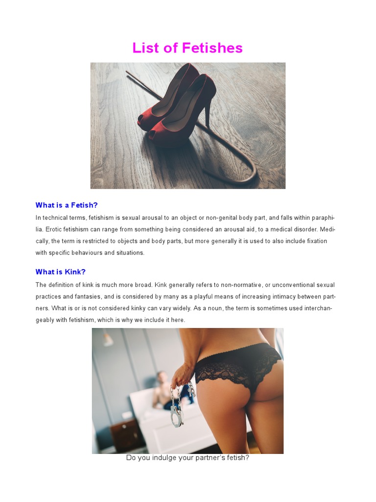 List of Fetishes & Explanations | PDF | Sexual Fetishism | Labia