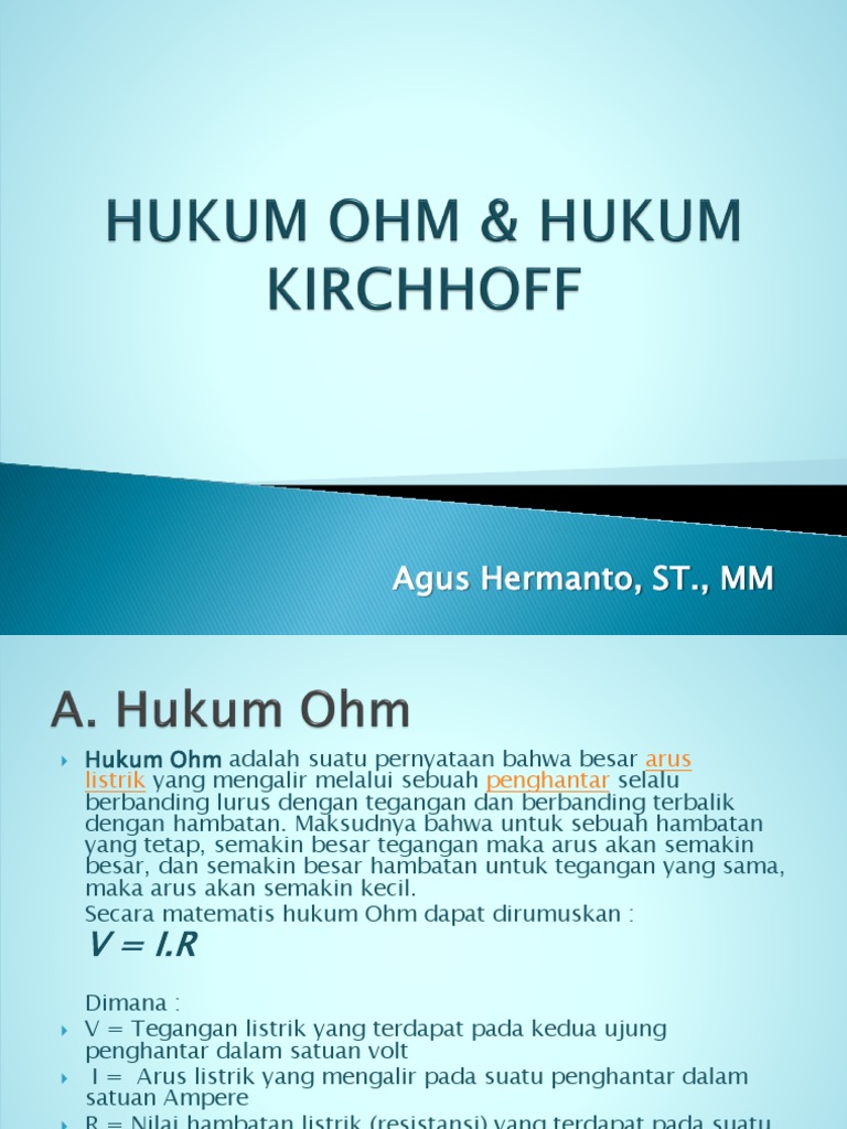 Hukum Kirchhoff dan Hukum Ohm | PDF