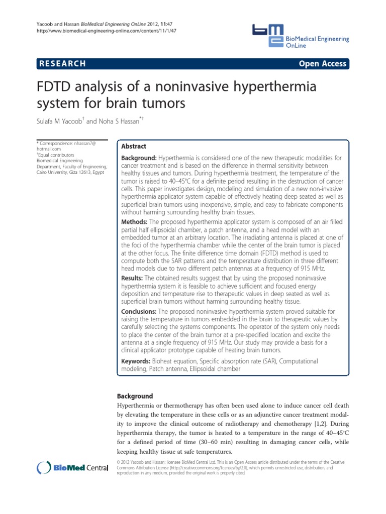 FDTD Analysis of A Noninvasive Hyperthermia System | PDF | Antenna ...