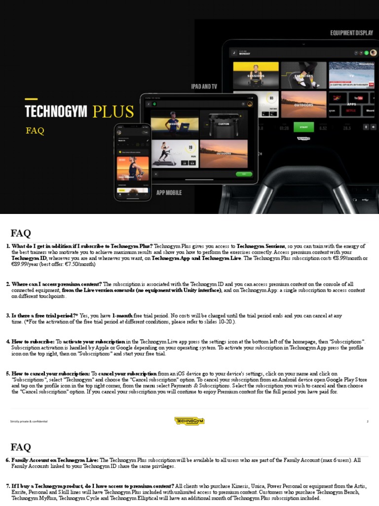 Technogym Plus - Faq | PDF | Subscription Business Model | Mobile App
