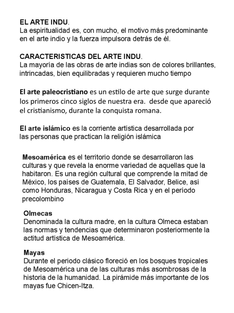 Guia Examen Hist. Arte | PDF | Mesoamérica | Imperio Inca