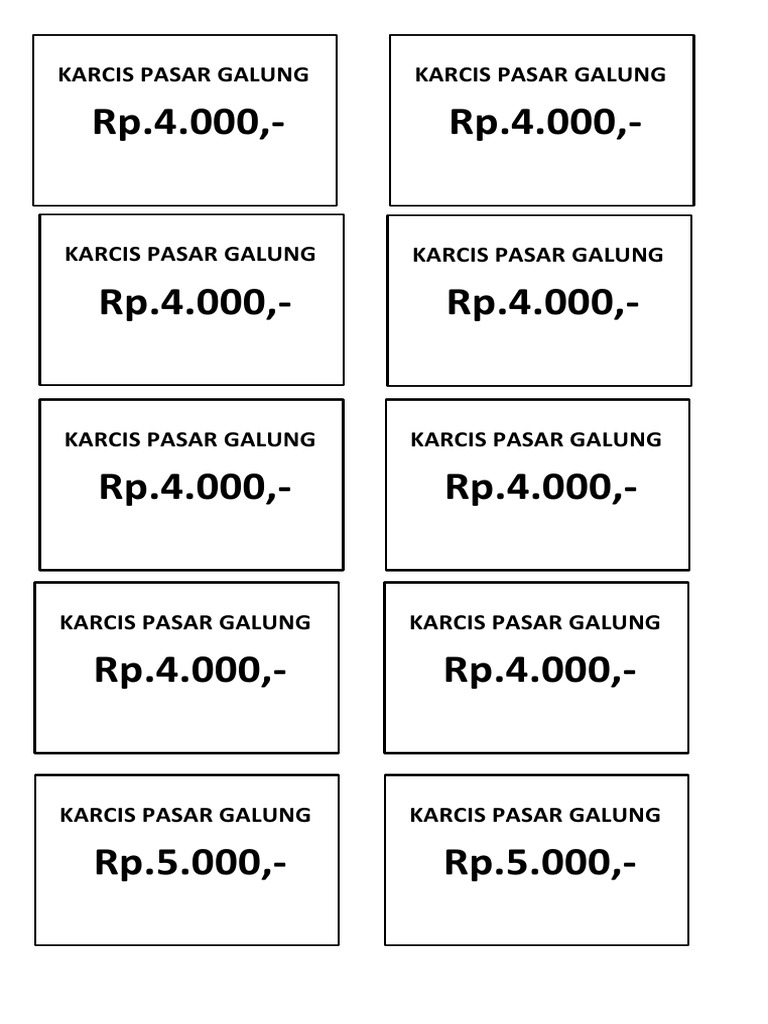 Karcis Pasar | PDF