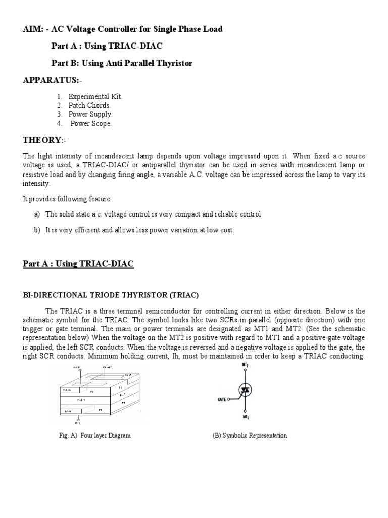 AC Voltage Controller For Single Phase Load | Download Free PDF ...