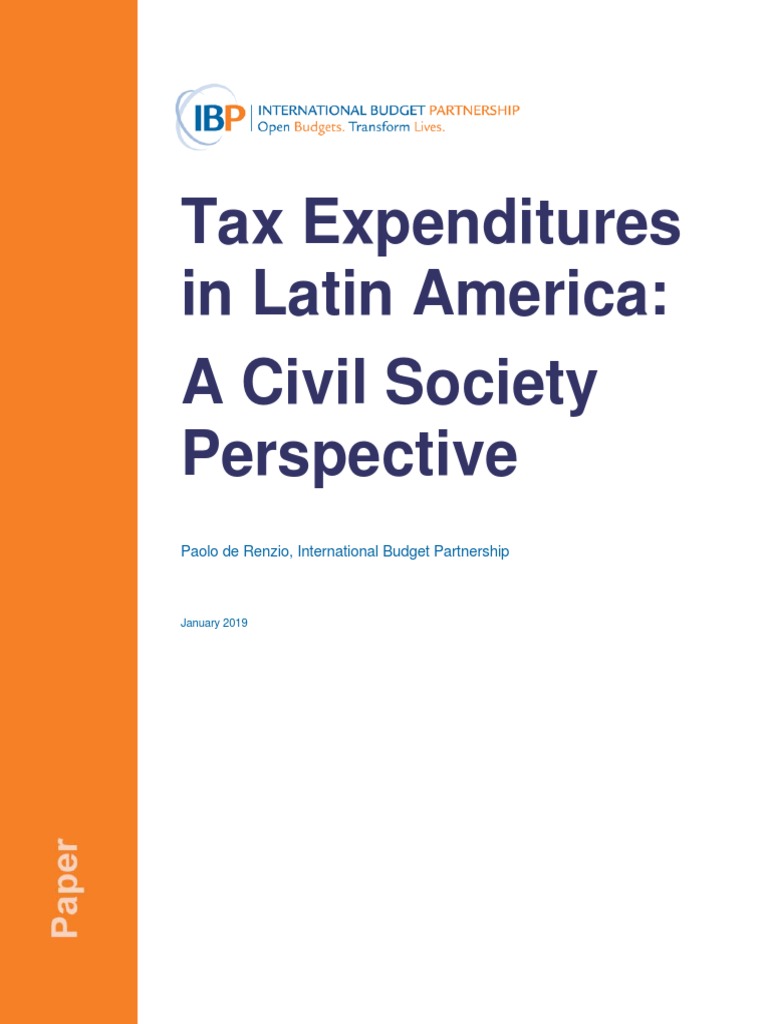 Tax Expenditures in Latin America Civil Society Perspective English Ibp ...