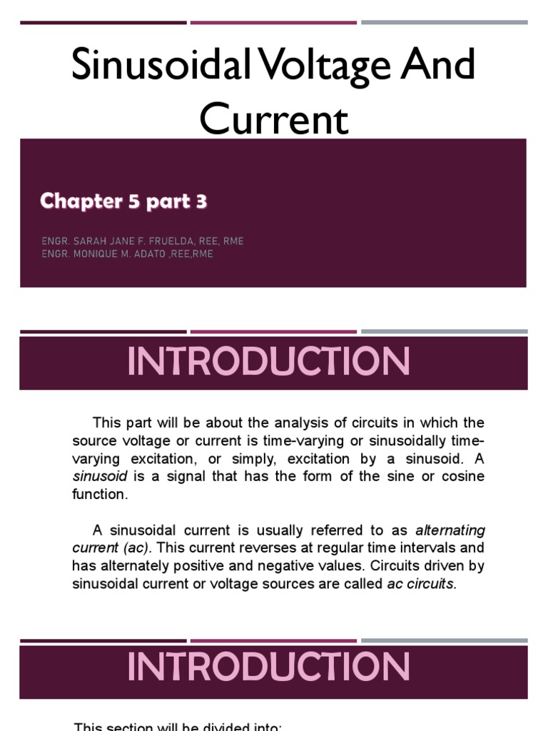 Chapter5 Part 3 Sinusoidal Current and Voltage | PDF | Alternating ...