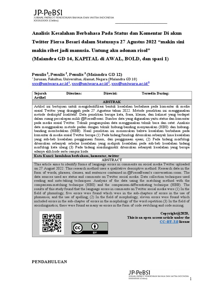 Template Jurnal JP-PeBSI | PDF