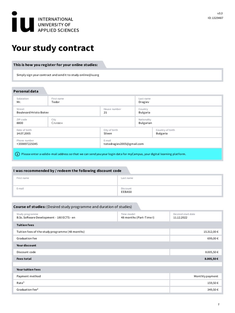 Application Contract Download | PDF | University And College Admission | Bachelor's Degree