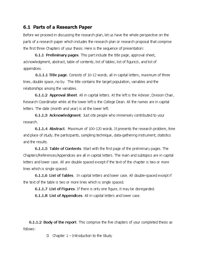 Parts of Research Paper | PDF | Hypothesis | Cognitive Science