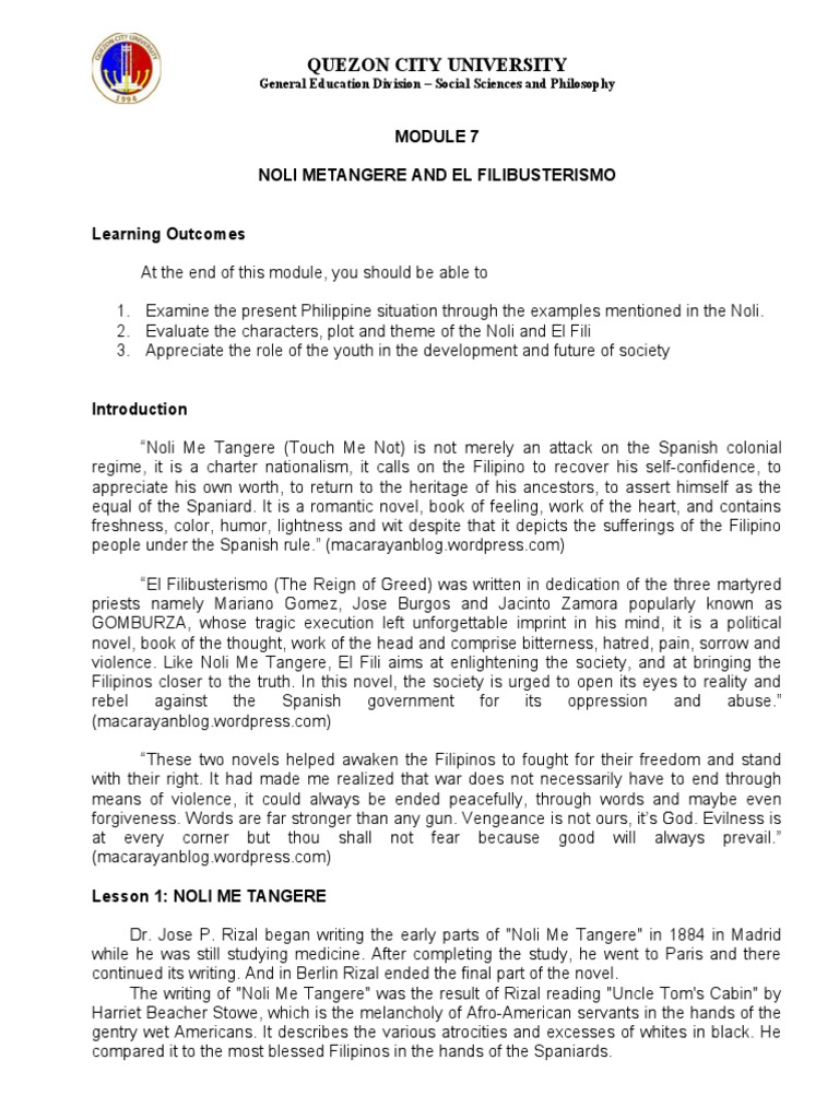 Module 7 Noli and El Fili | PDF | Philippines