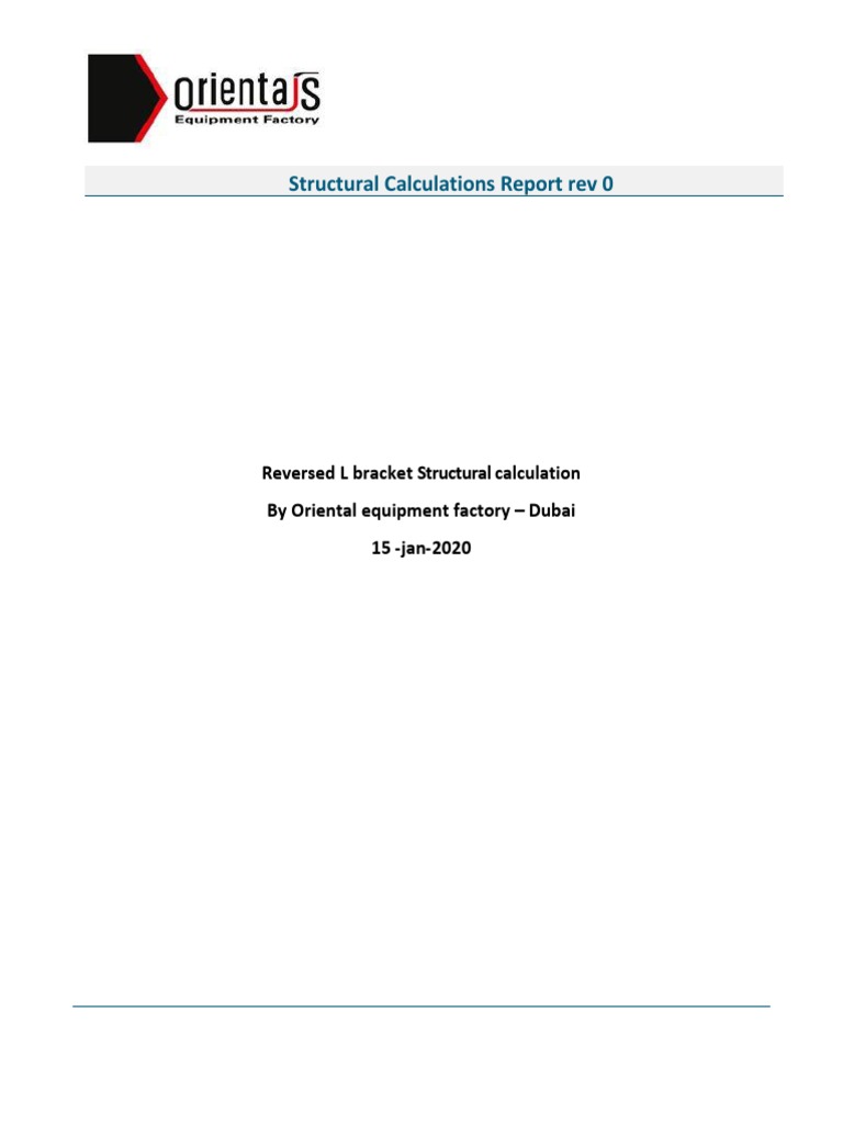 L Bracket Strucural Calculation | PDF | Strength Of Materials | Young's ...