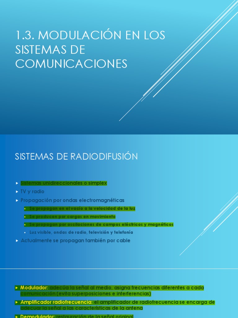 1.3. Modulación en Sistemas de Comunicaciones | PDF | Modulación | Radio
